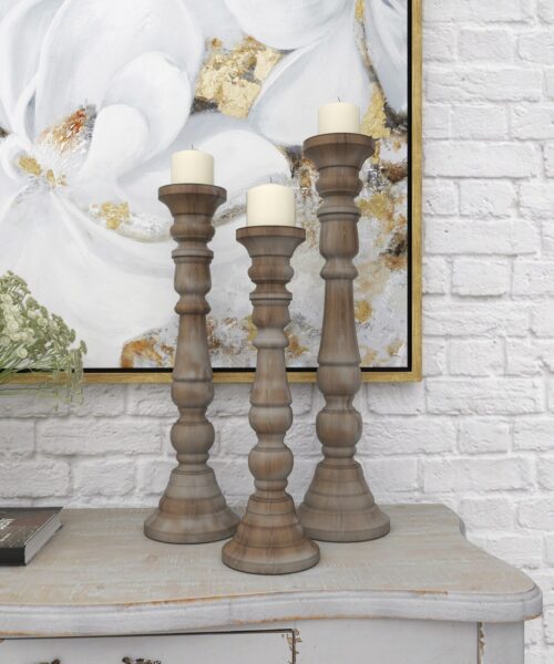 Shop for 2 Piece Elberta Wood Candlestick Set